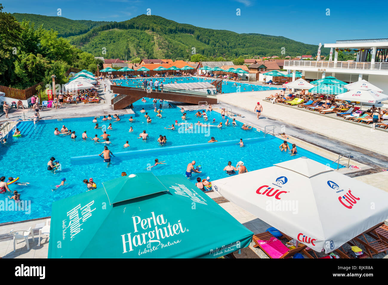 Salt water spa and resort in Praid (Parajd), Szeklerland, Romania Stock ...