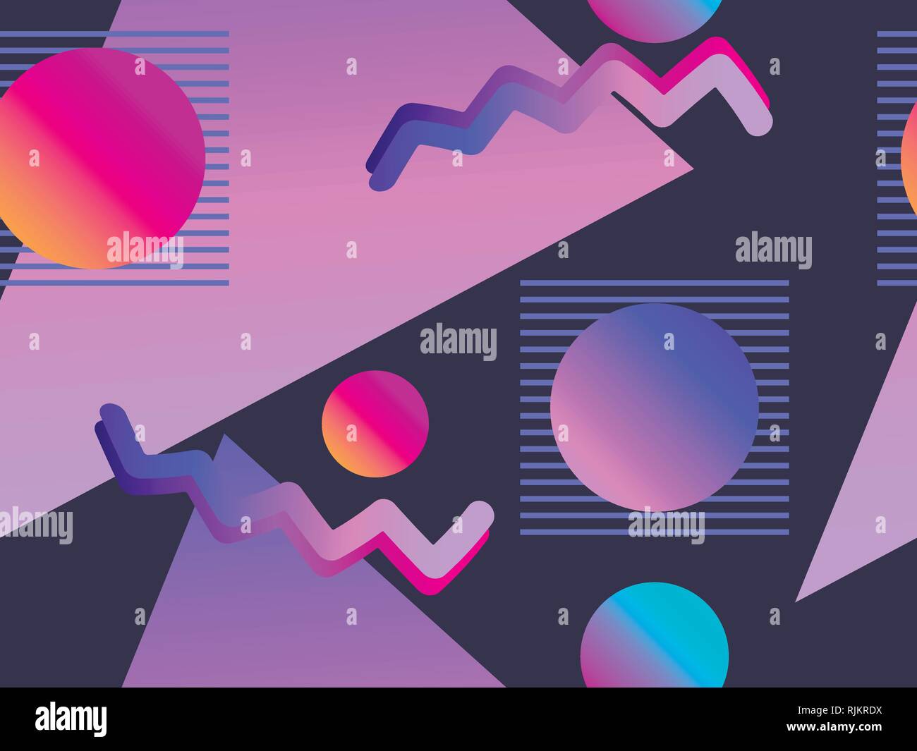 Memphis seamless pattern with gradient shape in the style of 80s ...