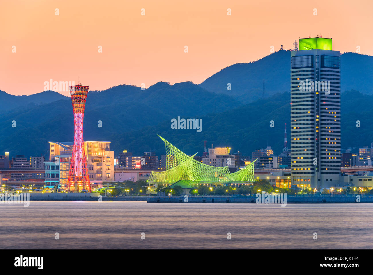 Kobe, Japan skyline at the port and tower Stock Photo - Alamy