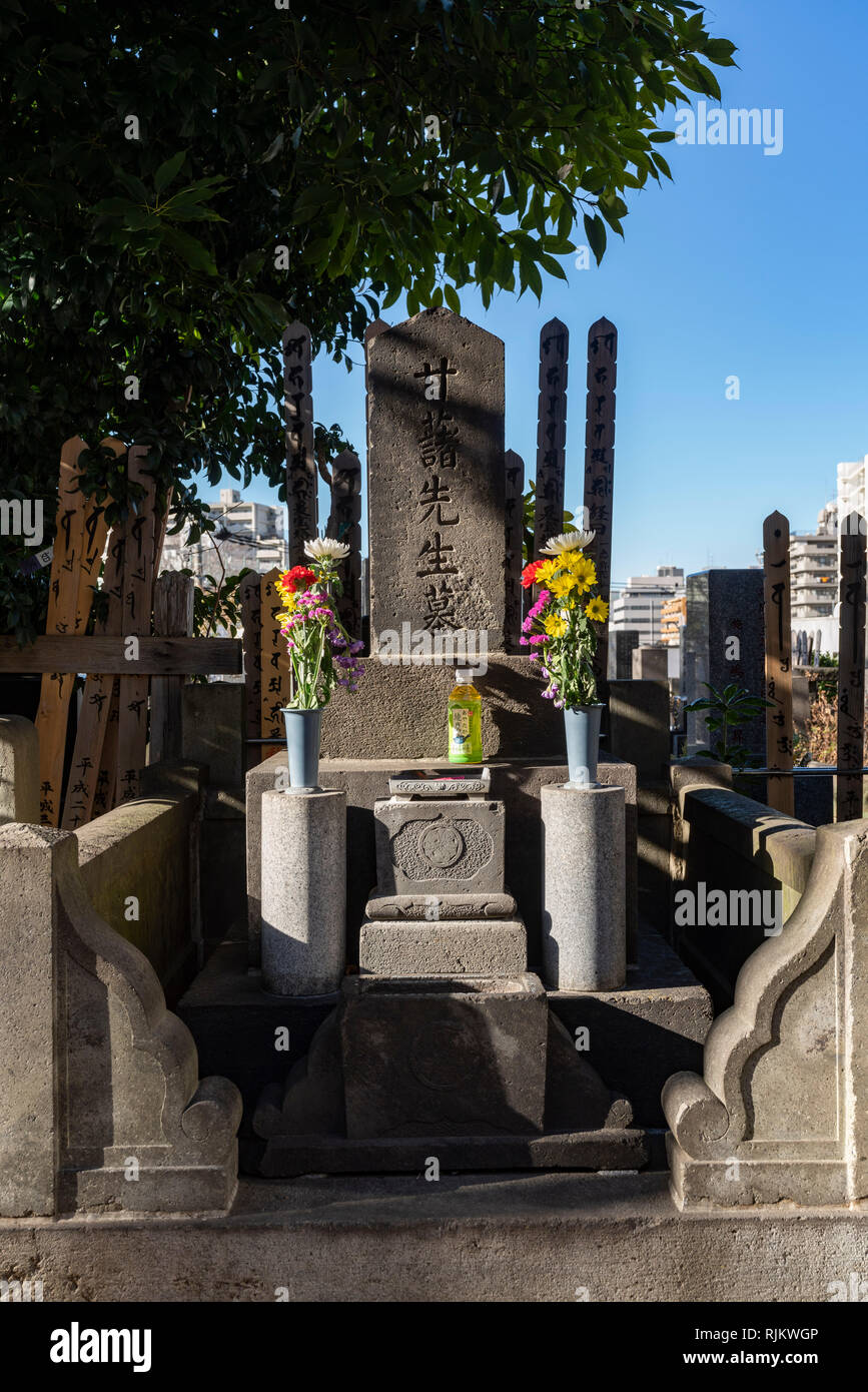 Tomb of Konyo Aoki (1698 - 1769 ), Ryusenji temple known as Meguro Fudo ...