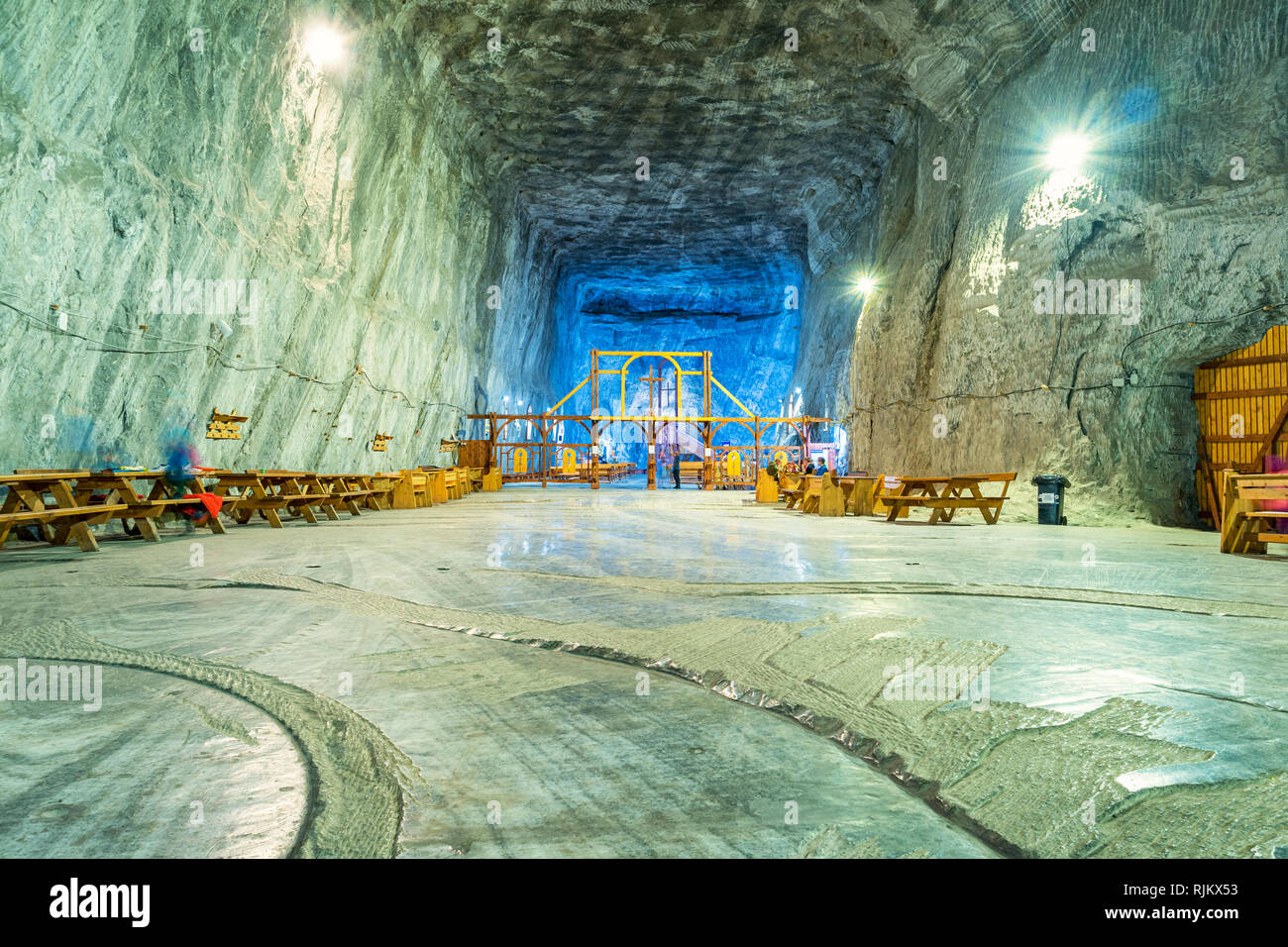 Underground chapel in the Salt Mine, a tourist attraction in Praid ...