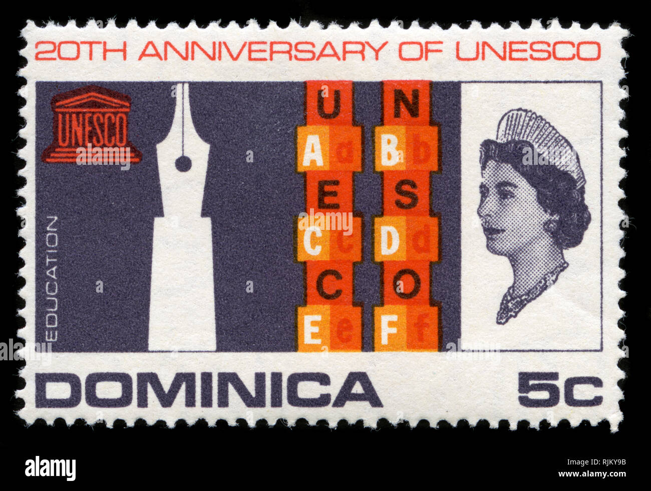 Postage stamp from Dominica in the UNESCO, 20th Anniversary series ...