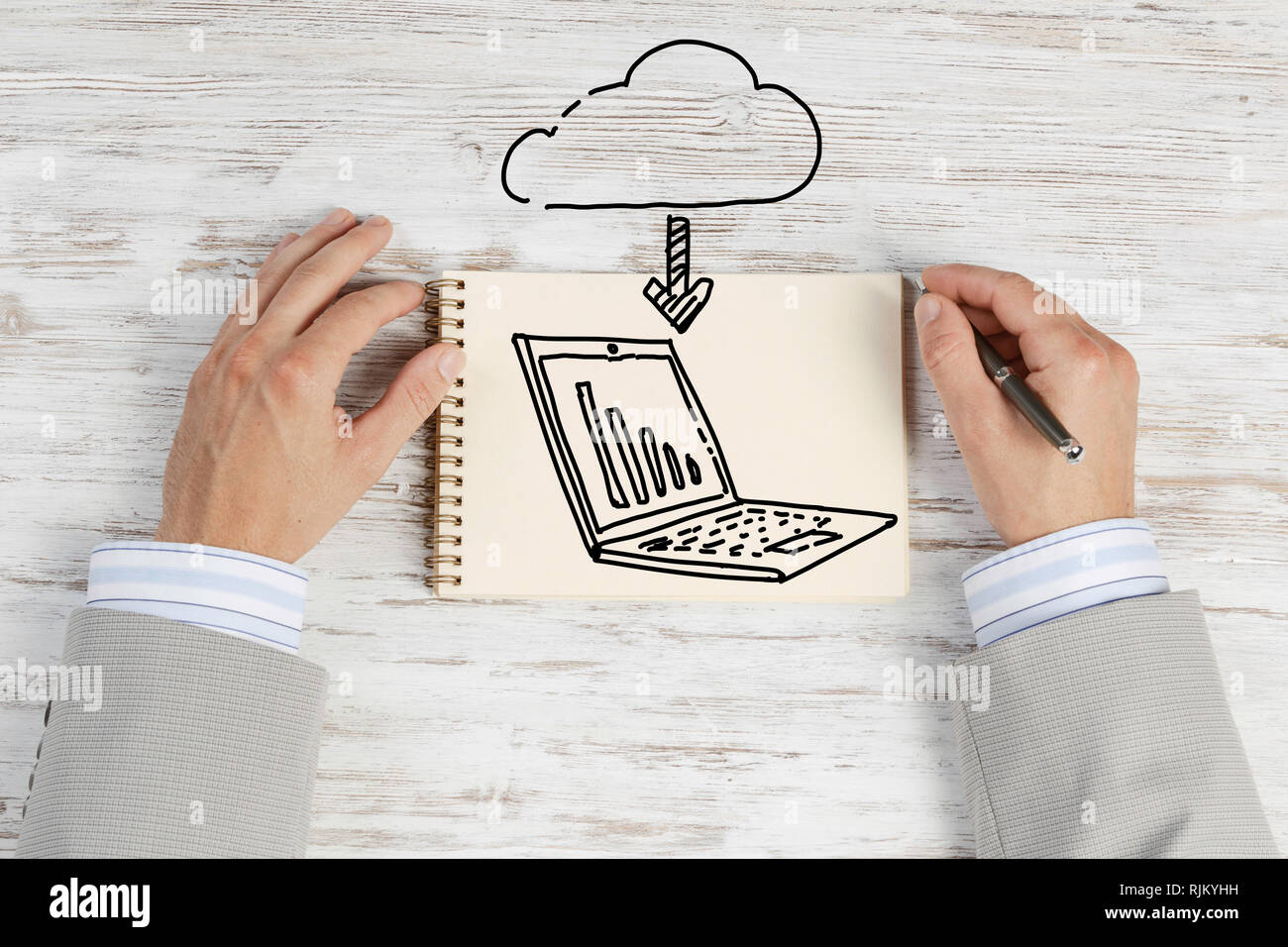 Notepad idea sketches coffee hi-res stock photography and images - Alamy