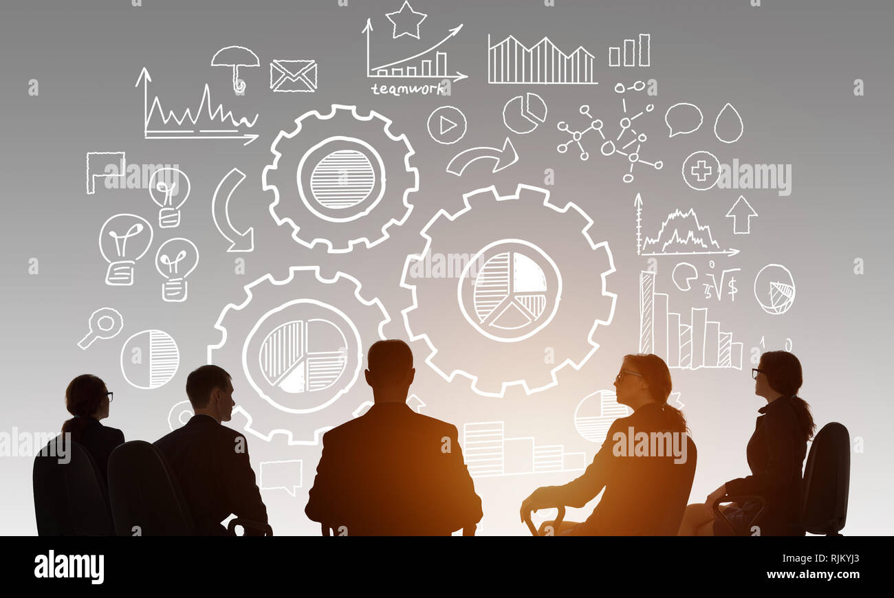Colleagues at work silhouettes hi-res stock photography and images - Alamy