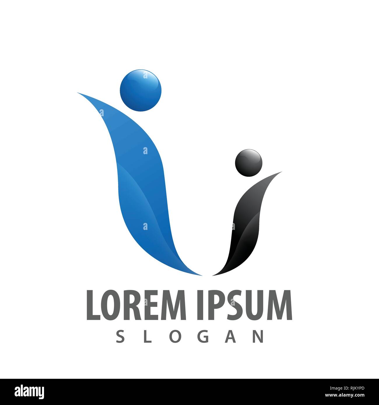 Two human character logo concept design. Symbol graphic template ...