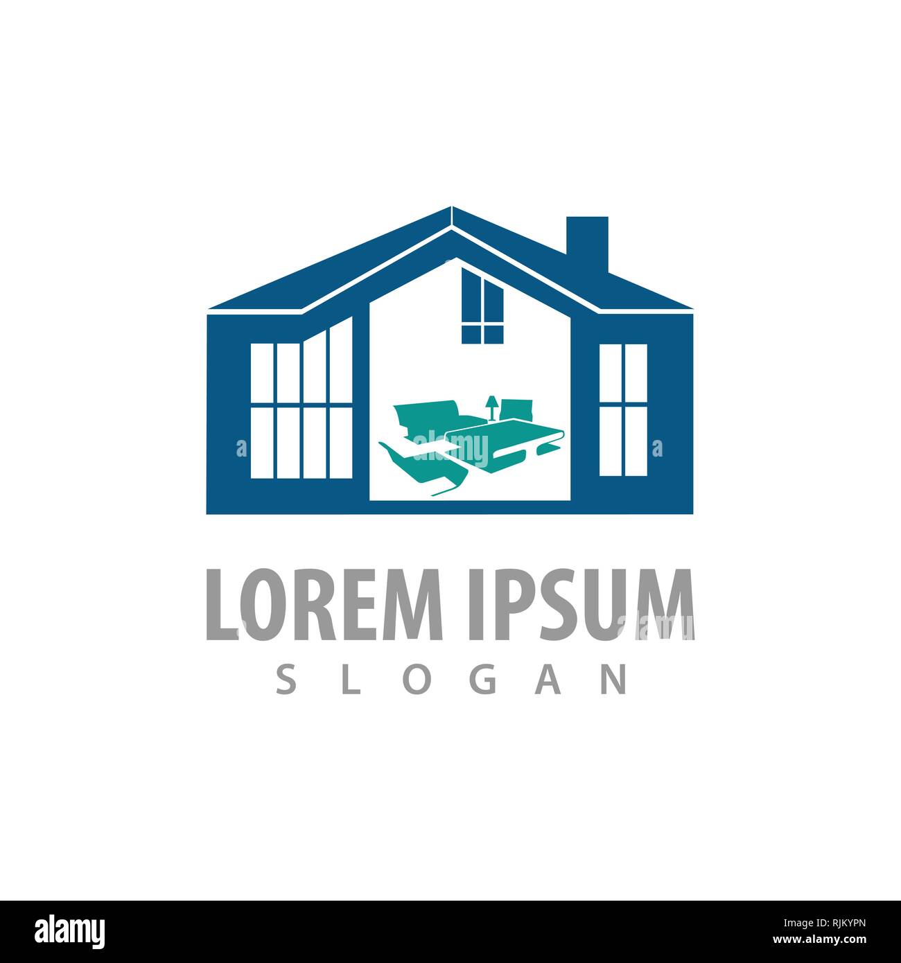 Living room interior logo concept design. Symbol graphic template ...