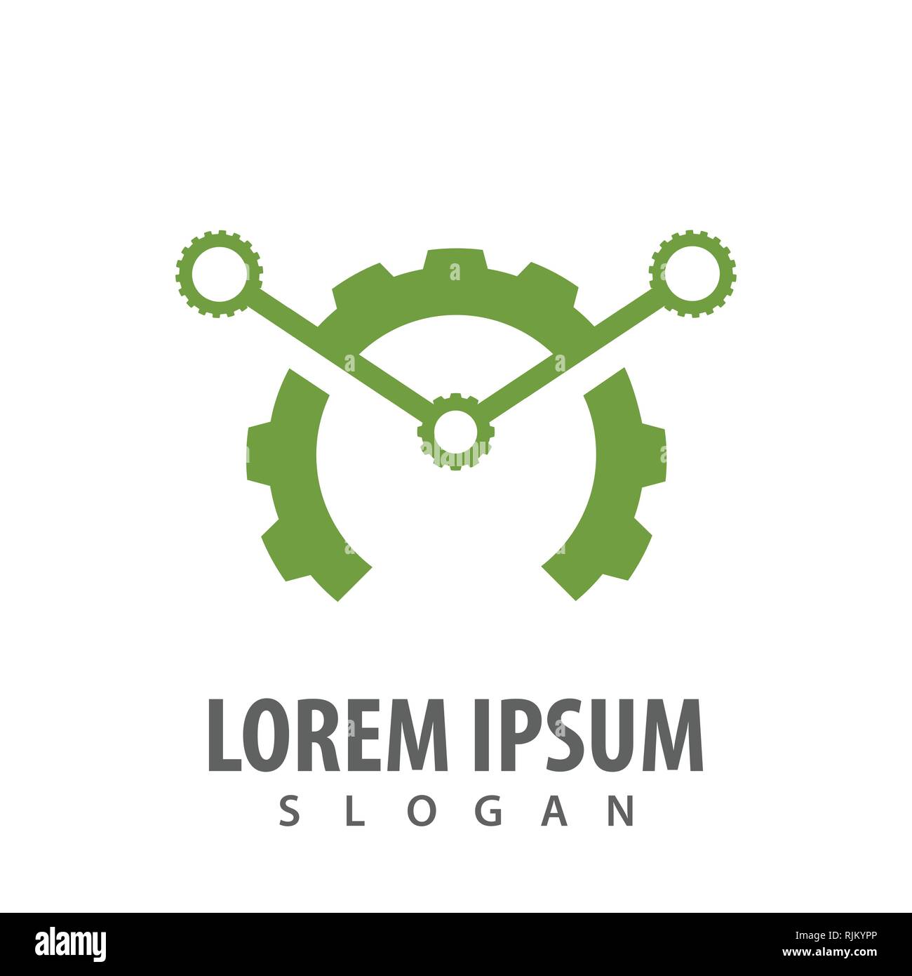 Green gear logo concept design. Symbol graphic template element vector ...