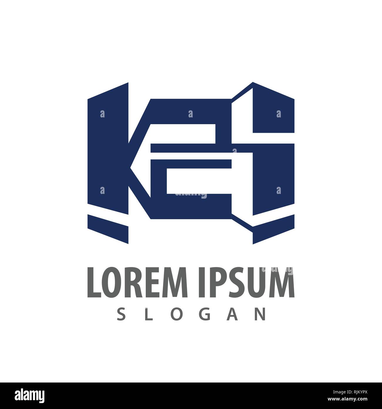 Abstract geometric initial KAS logo concept design. Symbol graphic ...