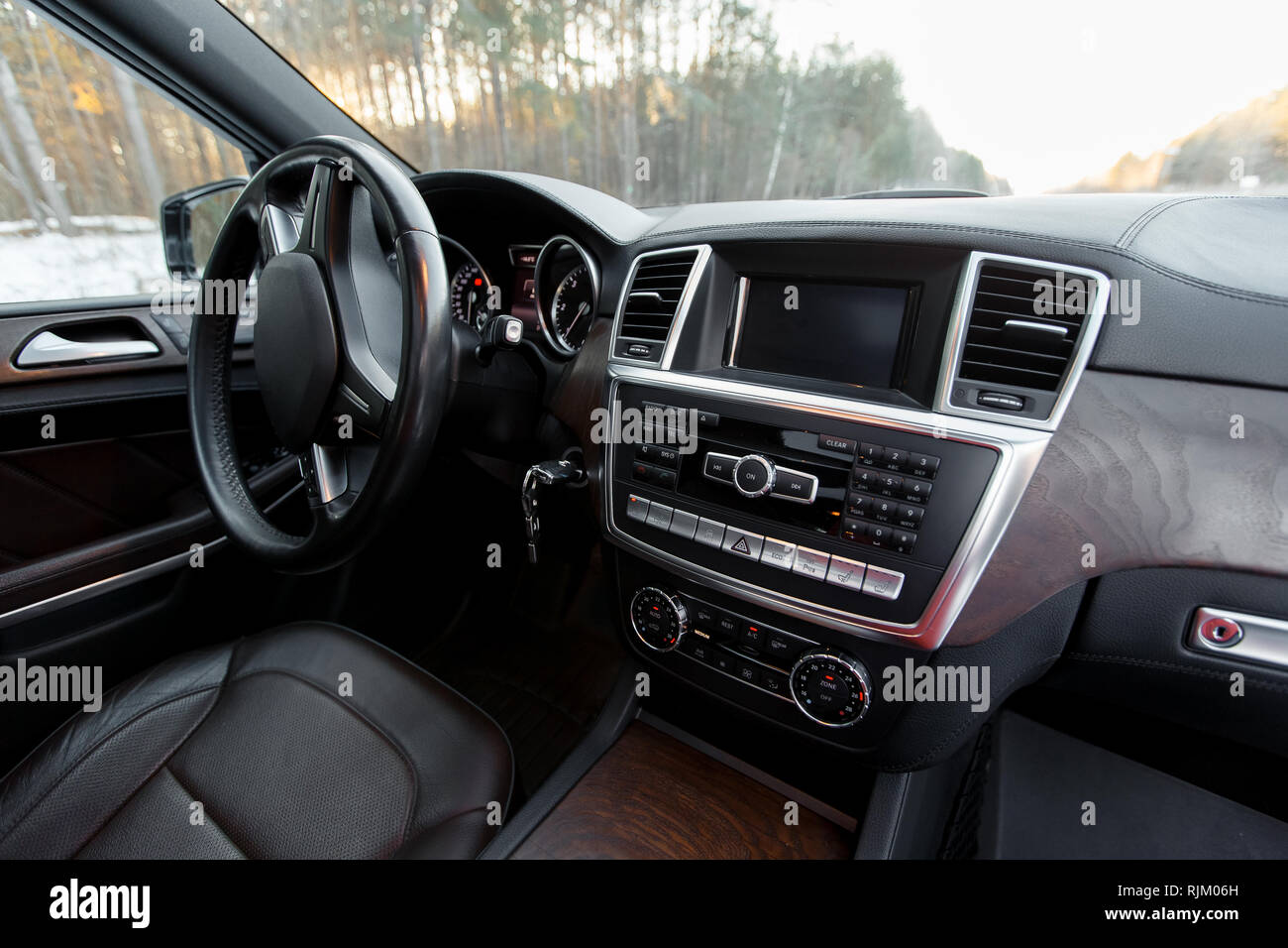 Simple yet stylish and balanced interior of a modern car Stock Photo ...
