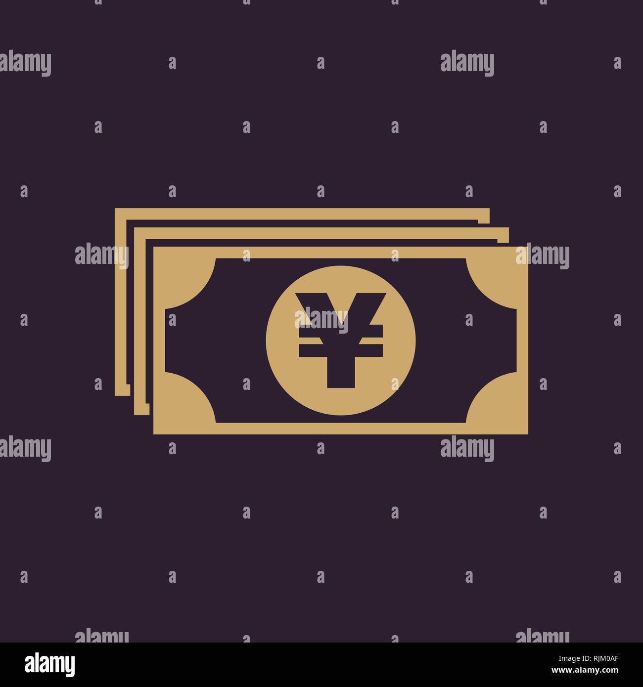 Money icon. Yen and cash, coin, currency, bank symbol. Flat design ...