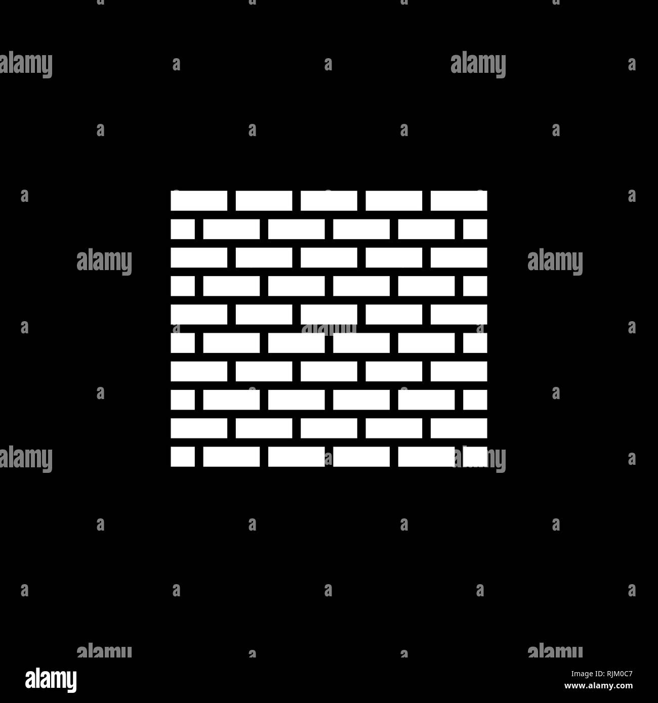 Brick wall icon. Building and construction, development, barrier, side ...