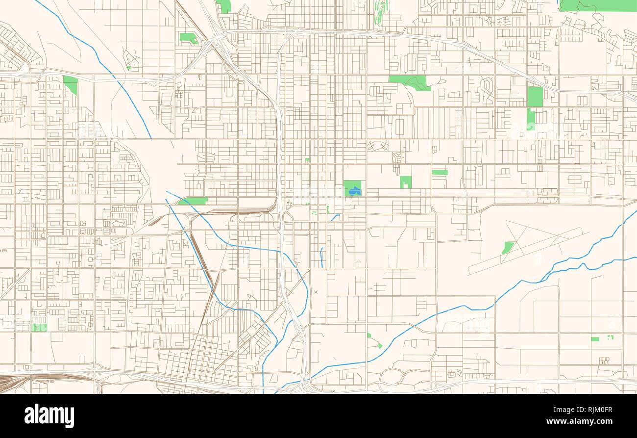 San Bernardino California printable map excerpt. This vector streetmap ...