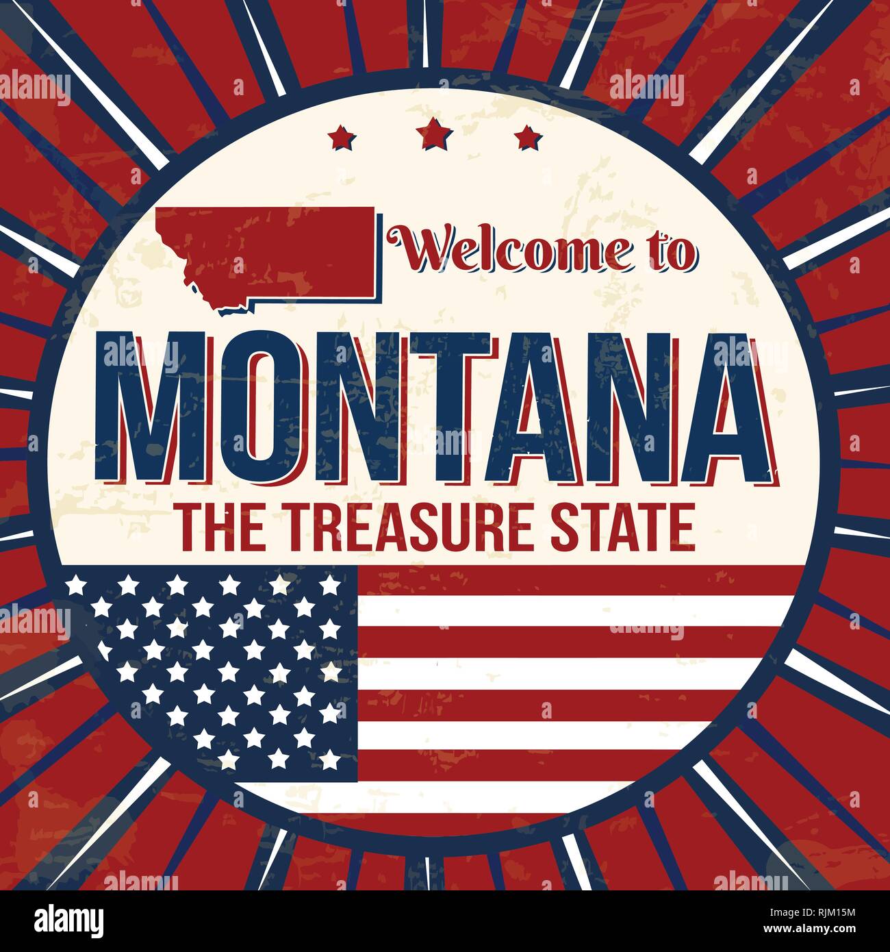 Welcome to Montana vintage grunge poster, vector illustration Stock ...