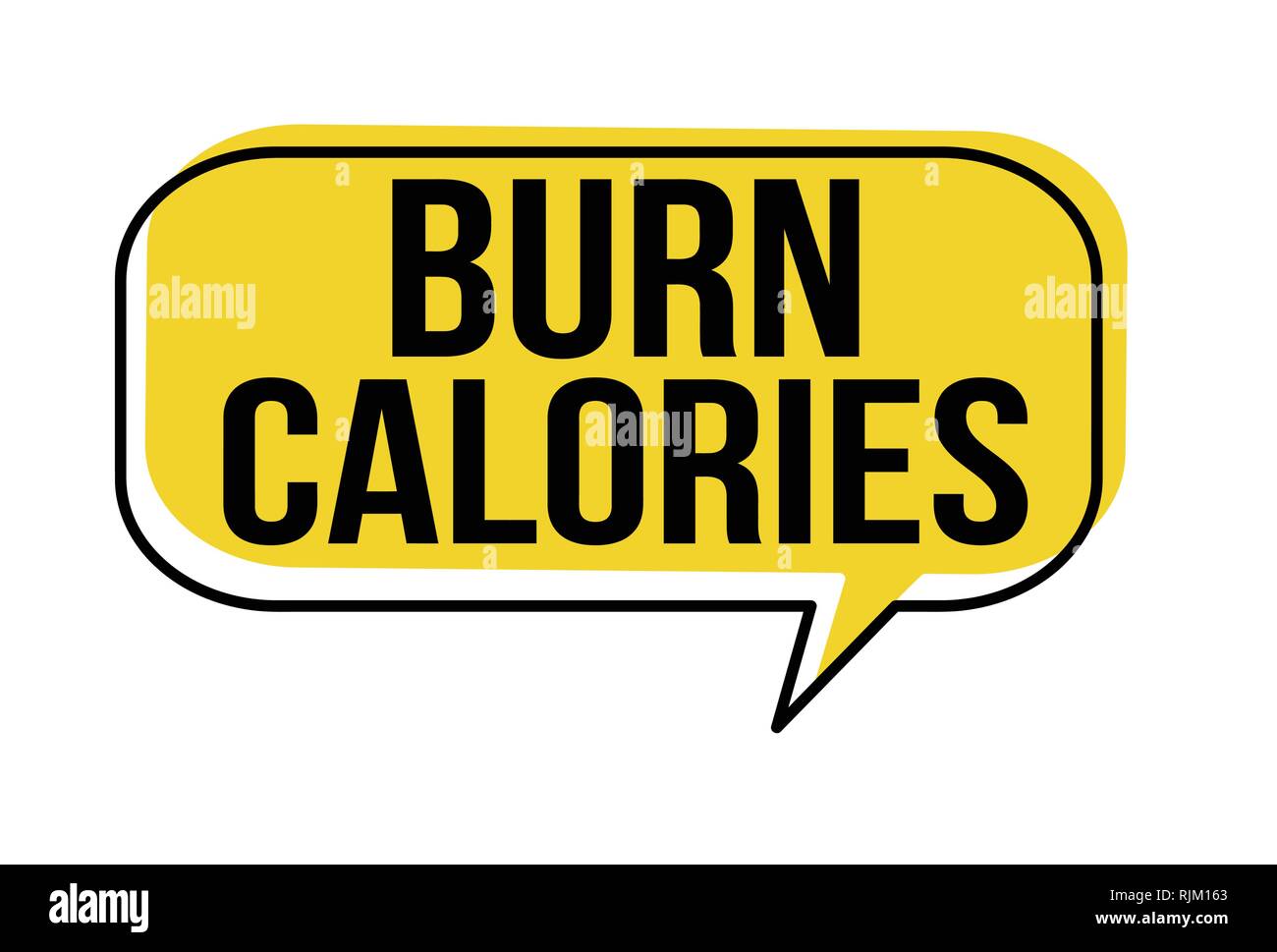 Burn calories speech bubble on white background, vector illustration ...