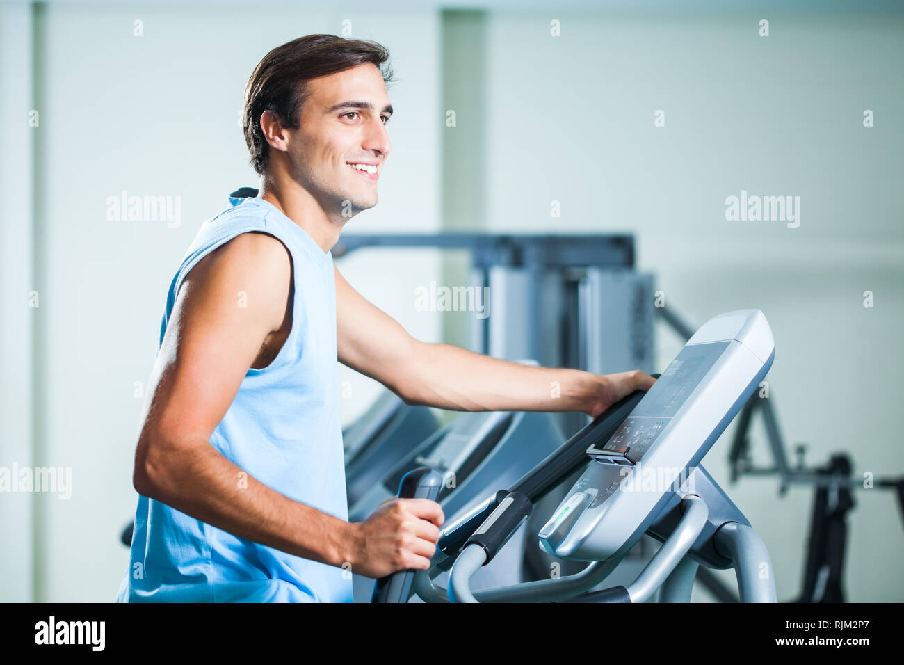 Male caucasian walking on treadmill hi-res stock photography and images ...