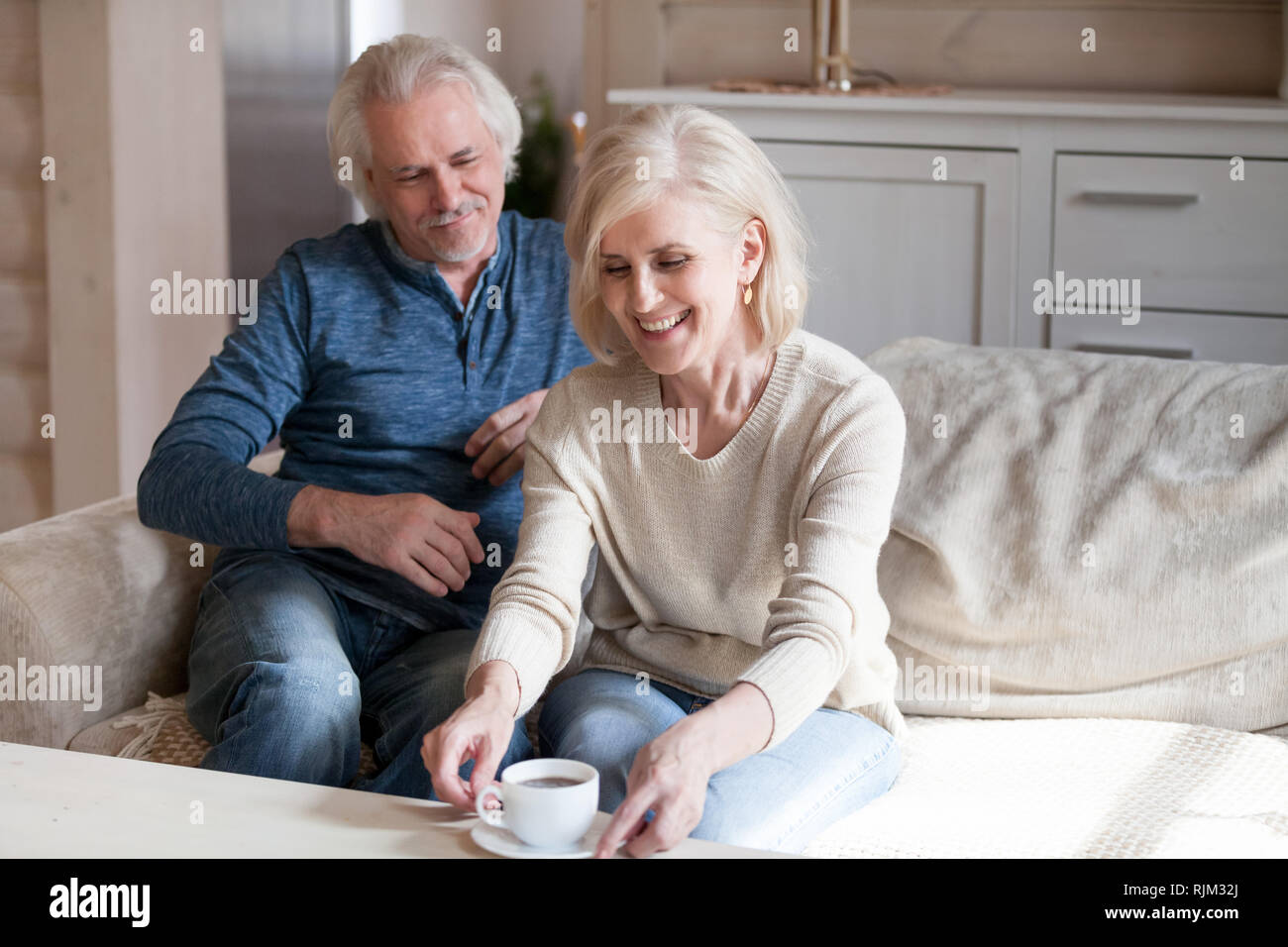 Romantic couple drinking tea on hi-res stock photography and images - Alamy