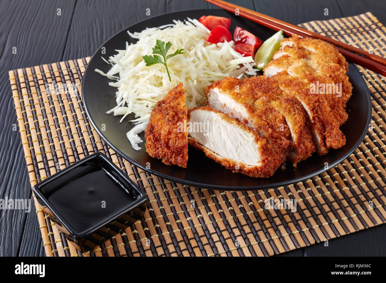 Tonkatsu - panko breaded deep-fried pork cutlet served with fresh ...