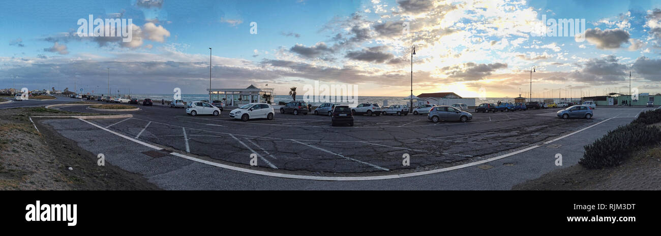 Ostia Lido Rome, Italy - January 25, 2019: Overview of Magellano Square ...