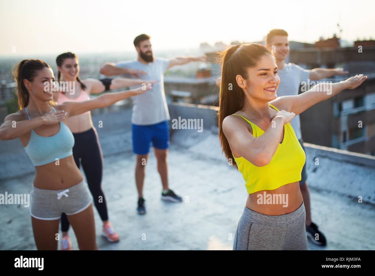 Group exercises hi-res stock photography and images - Alamy