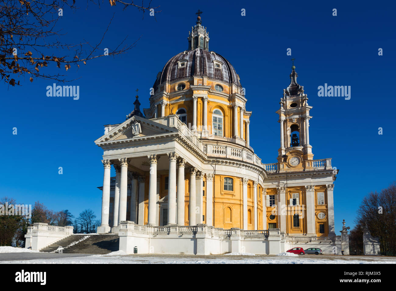 Famous Basilica of Superga atop of hill in vicinity of Turin, Italy ...