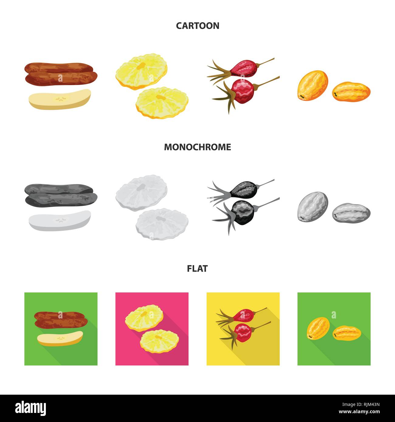 Vector illustration of food and raw icon. Set of food and nature stock ...
