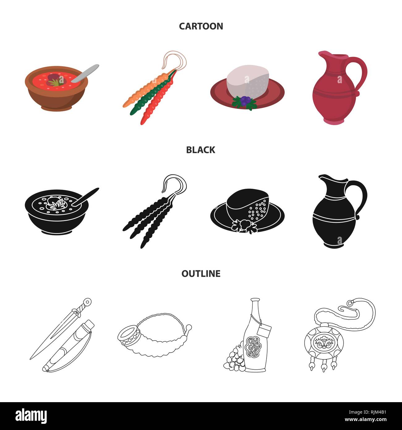 Vector illustration of culture and sightseeing sign. Set of culture and ...