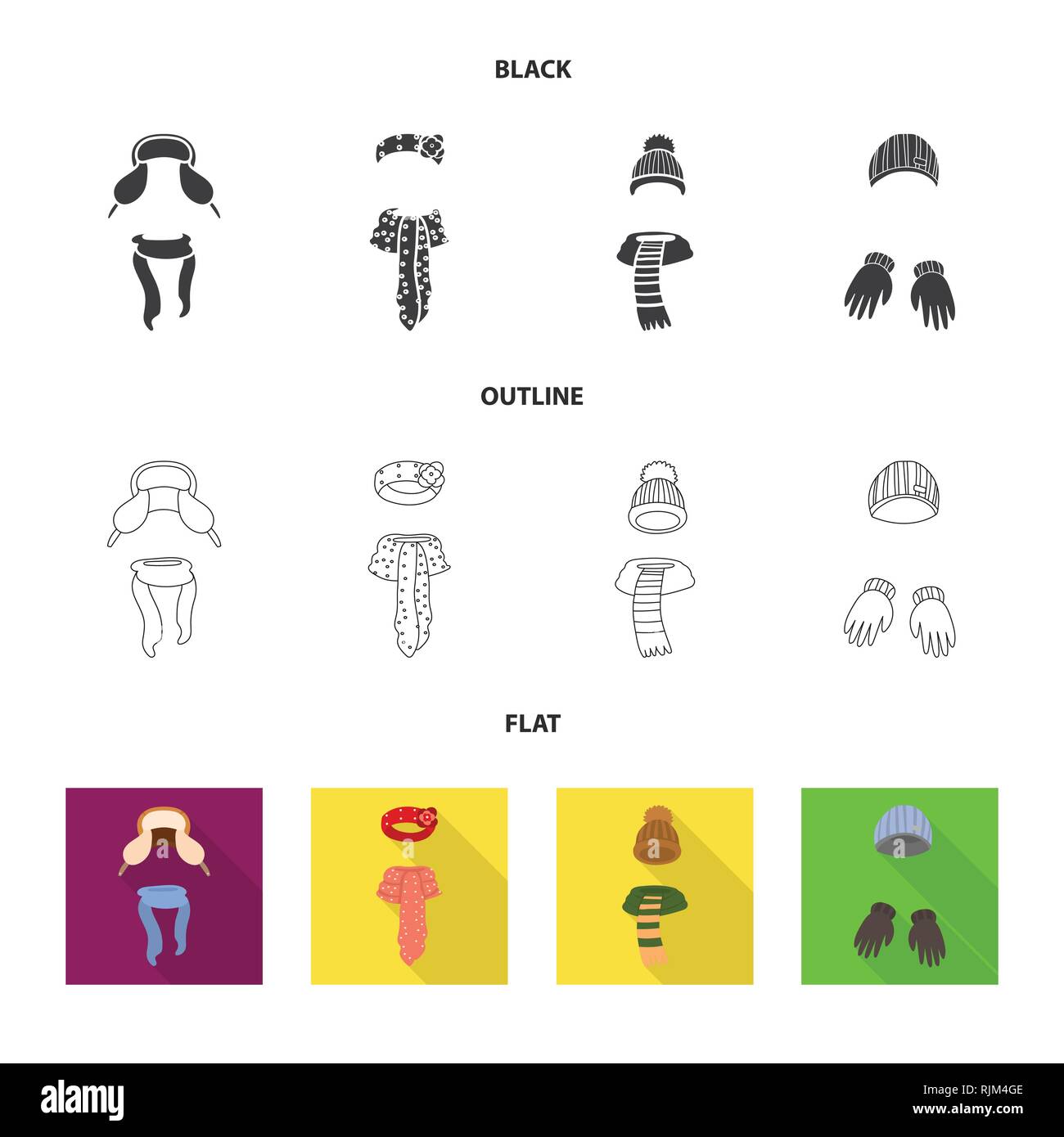 Vector illustration of clothes and texture symbol. Set of clothes and ...