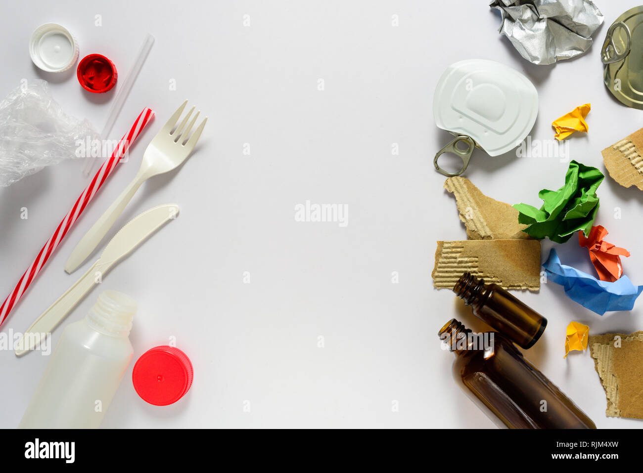 Different types of waste for sorting. Recycle concept Stock Photo - Alamy