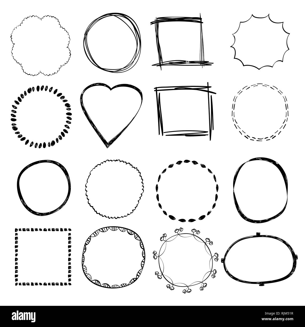 Frames Hand Drawn Rectangle High Resolution Stock Photography and ...