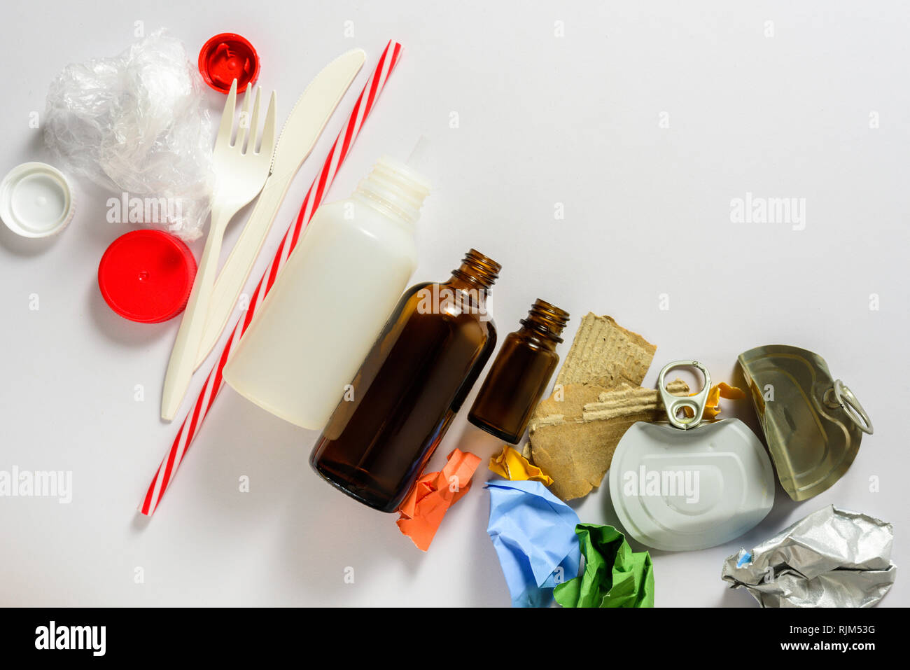 Different types of waste for sorting. Recycle concept Stock Photo - Alamy