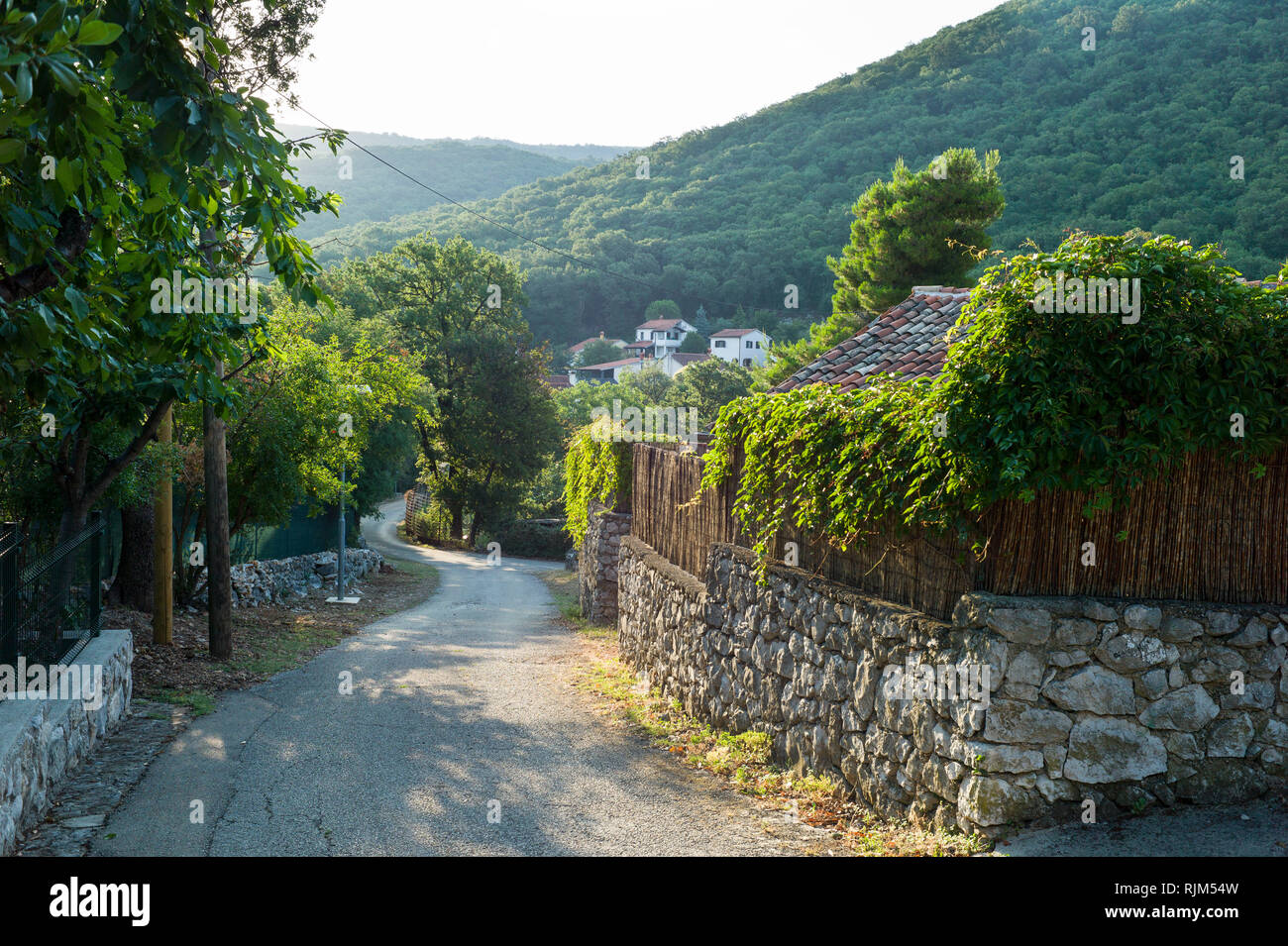 Porozina village at the north end of the island of Cres, Croatia Stock ...