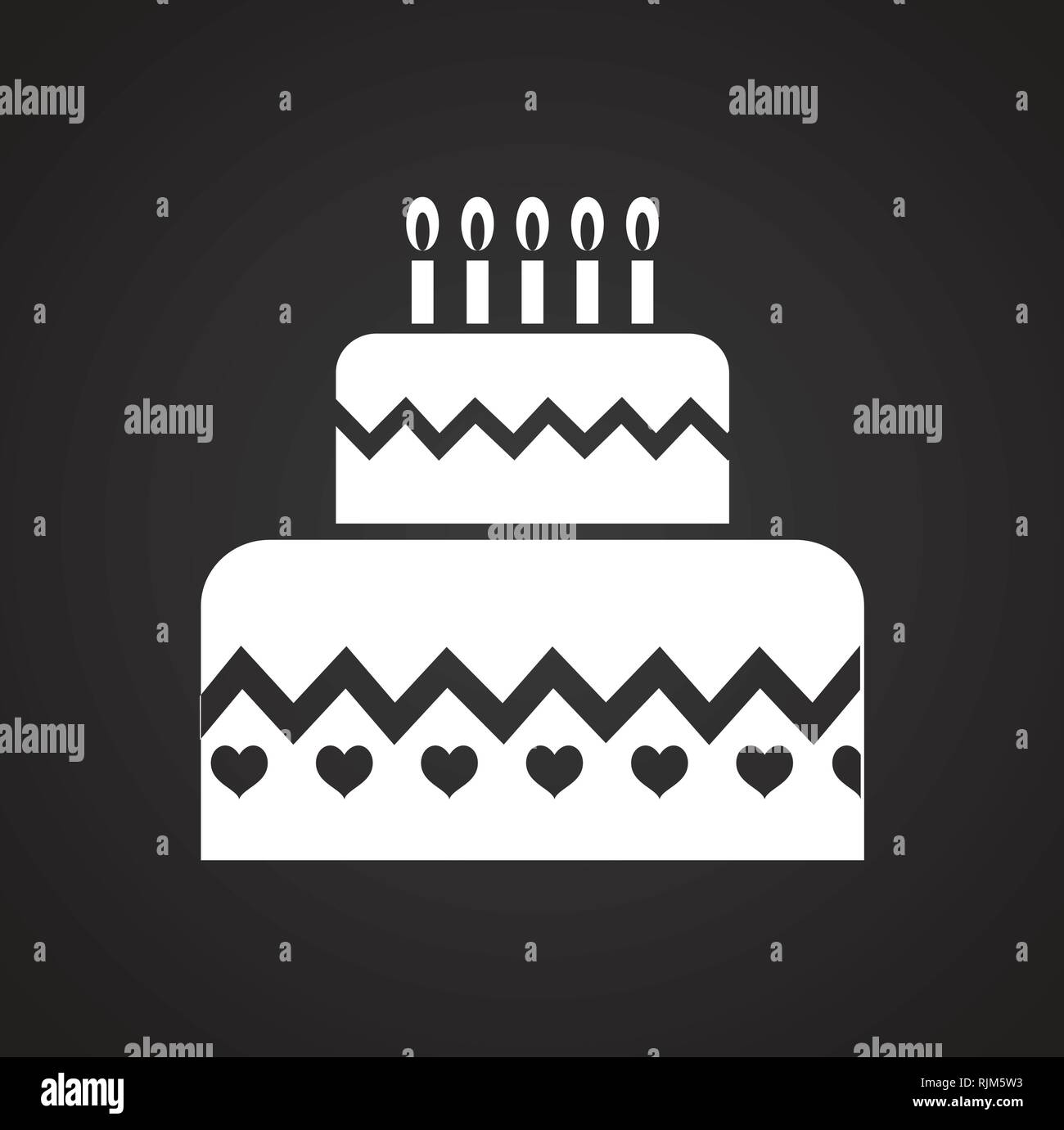 Cake icon on black background for graphic and web design, Modern simple ...