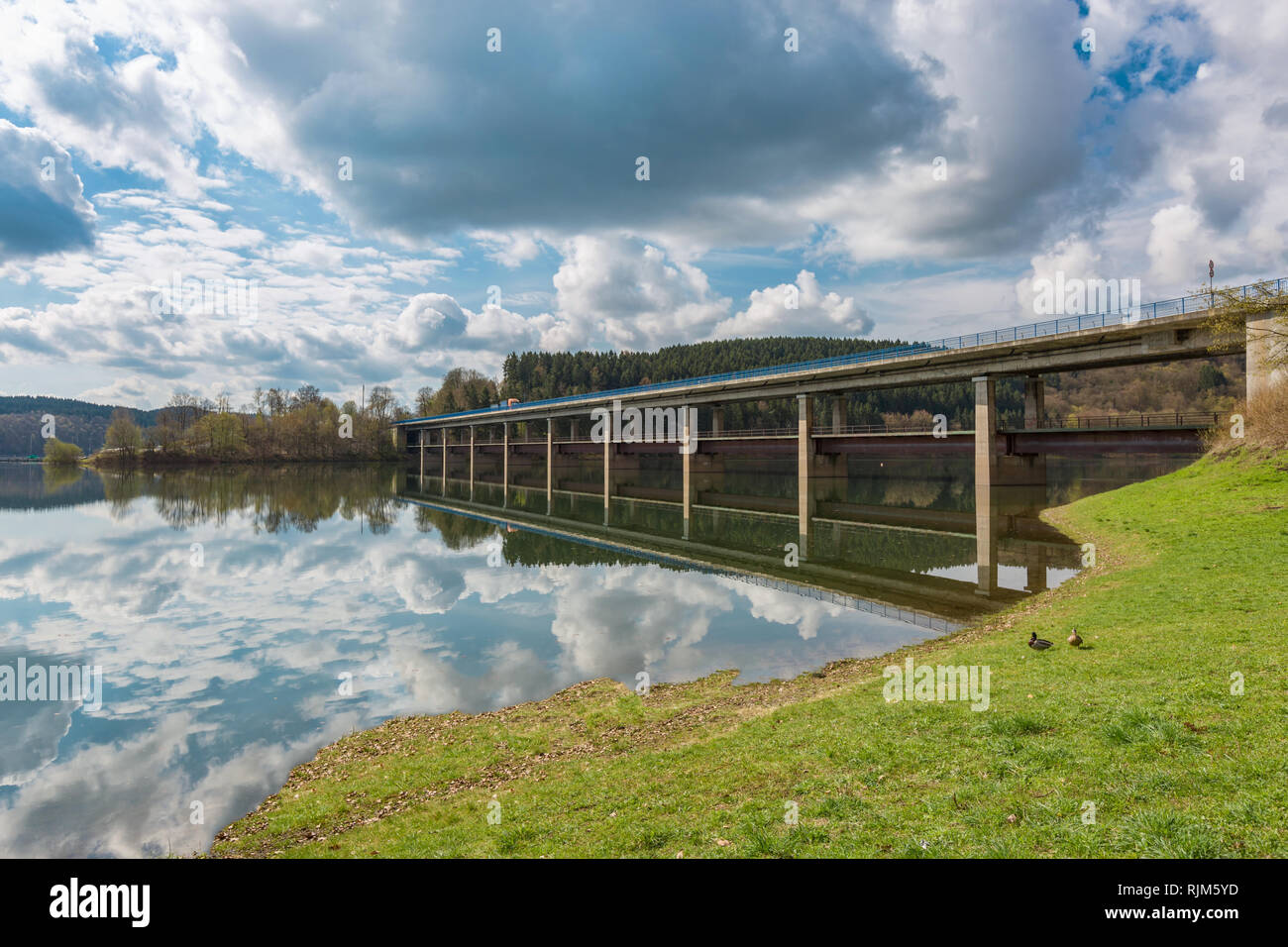 Bridge over the reservoir Bigge Stock Photo - Alamy