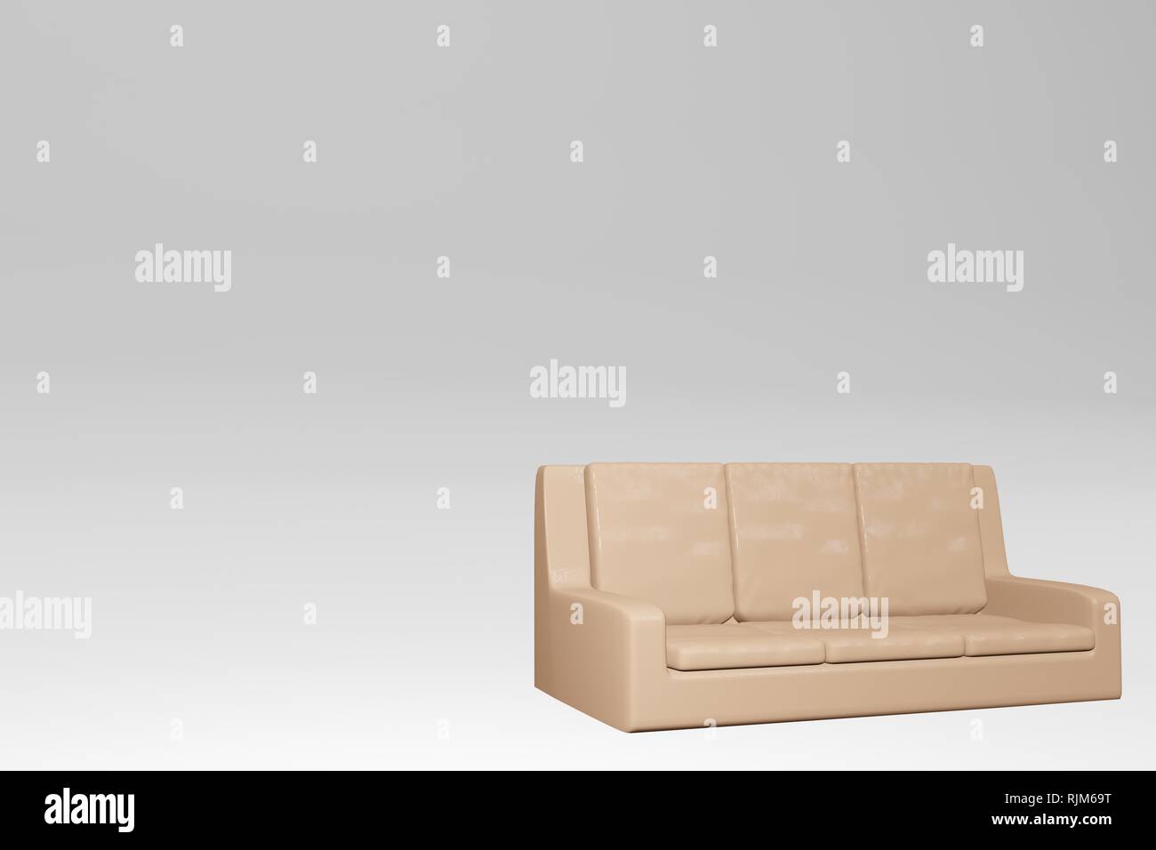 White room with sofa and empty background wall Stock Photo - Alamy