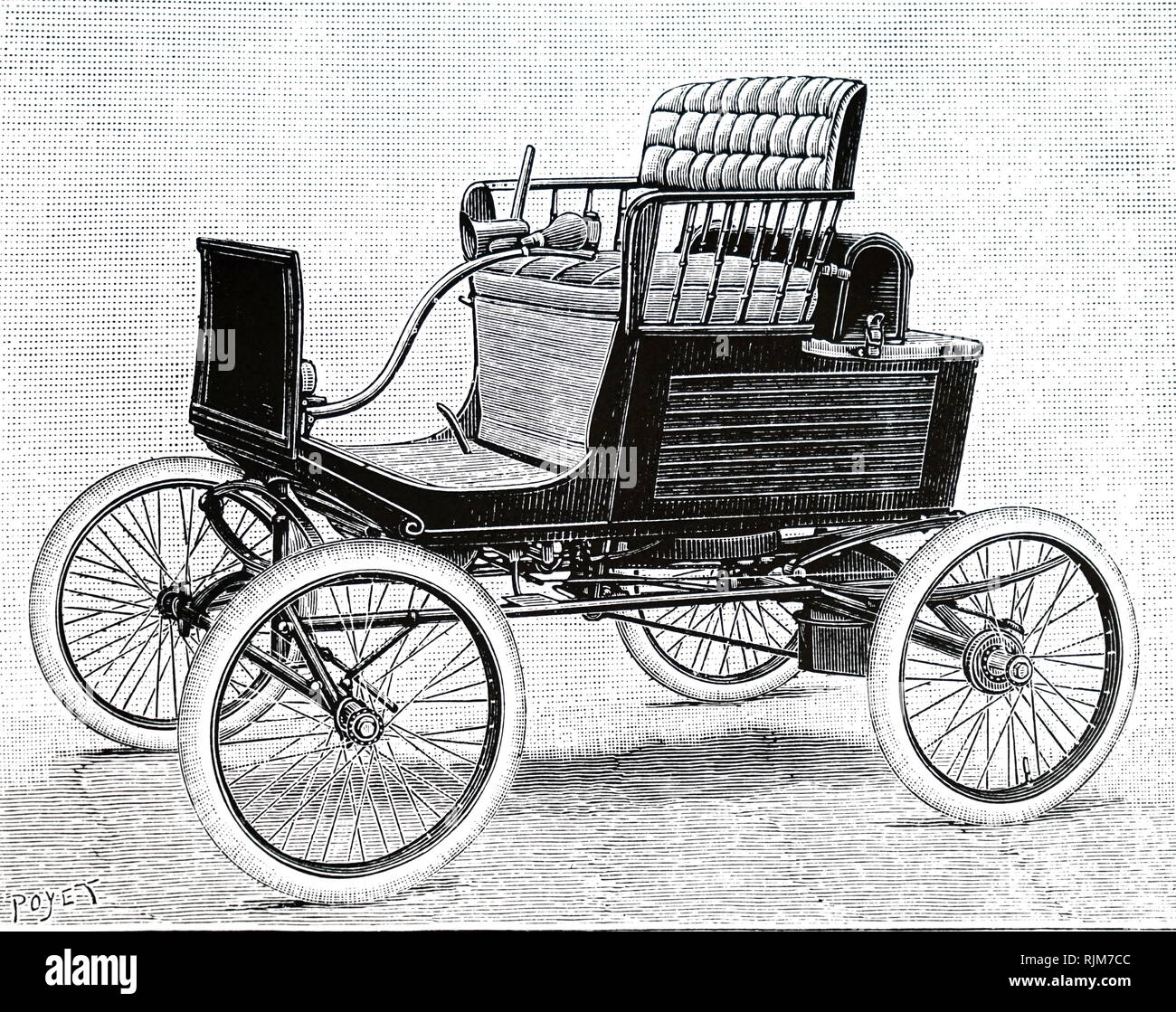 An engraving depicting the Stanley steam car. Dated 19th century Stock ...
