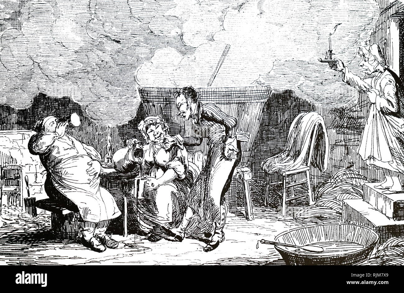 A cartoon depicting a man and a woman sampling the latest homebrew ...