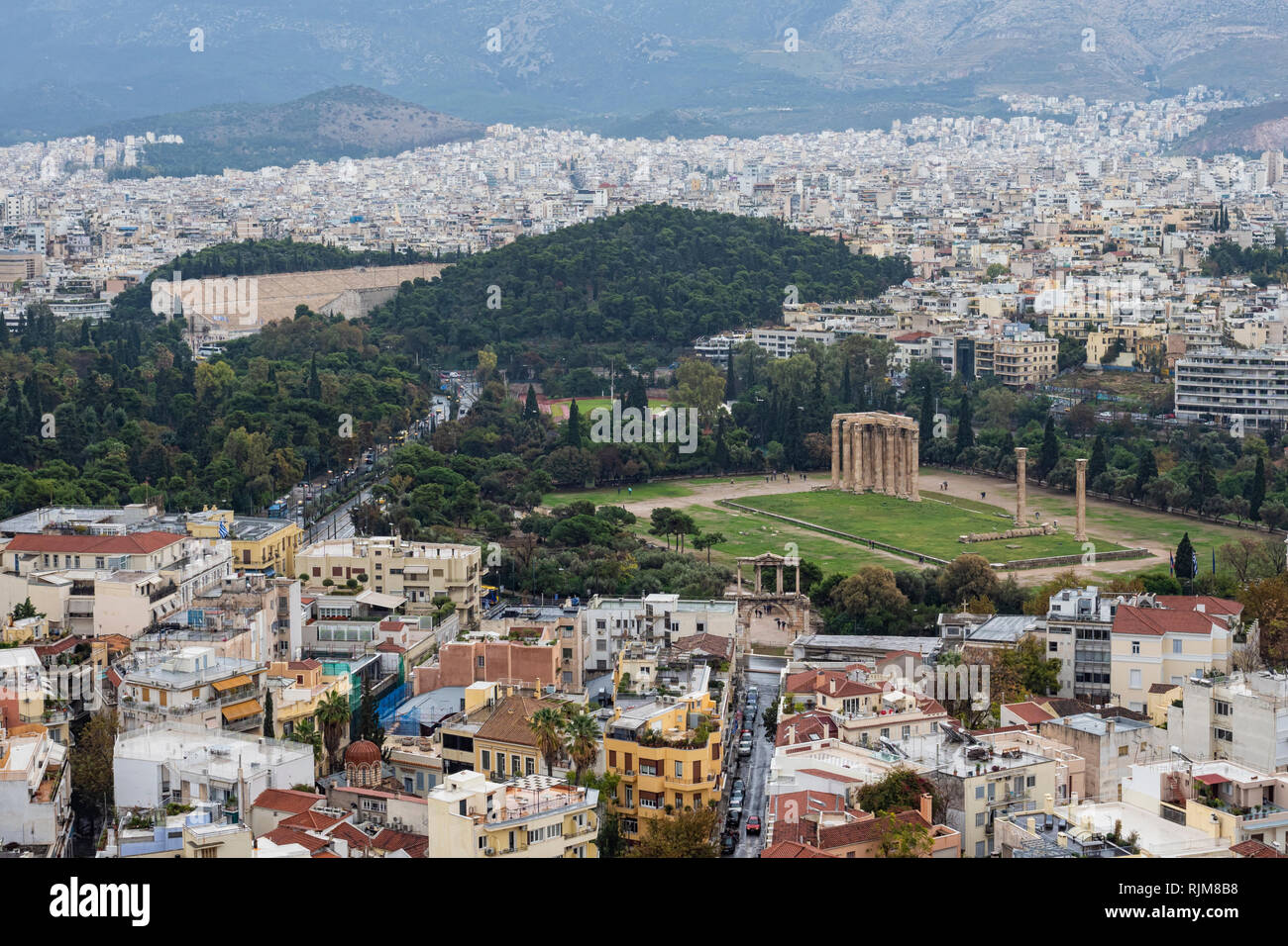 Athens landscape fron the Acropolis Stock Photo - Alamy