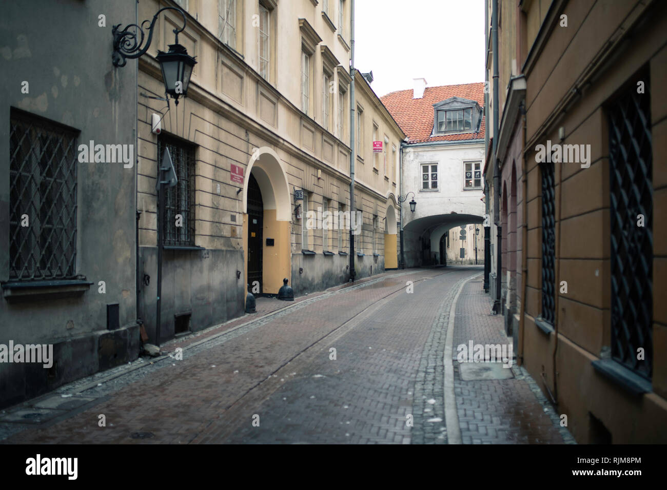 Warszawa / Poland - The rebuilt old town, winter in Warsaw Stock Photo ...