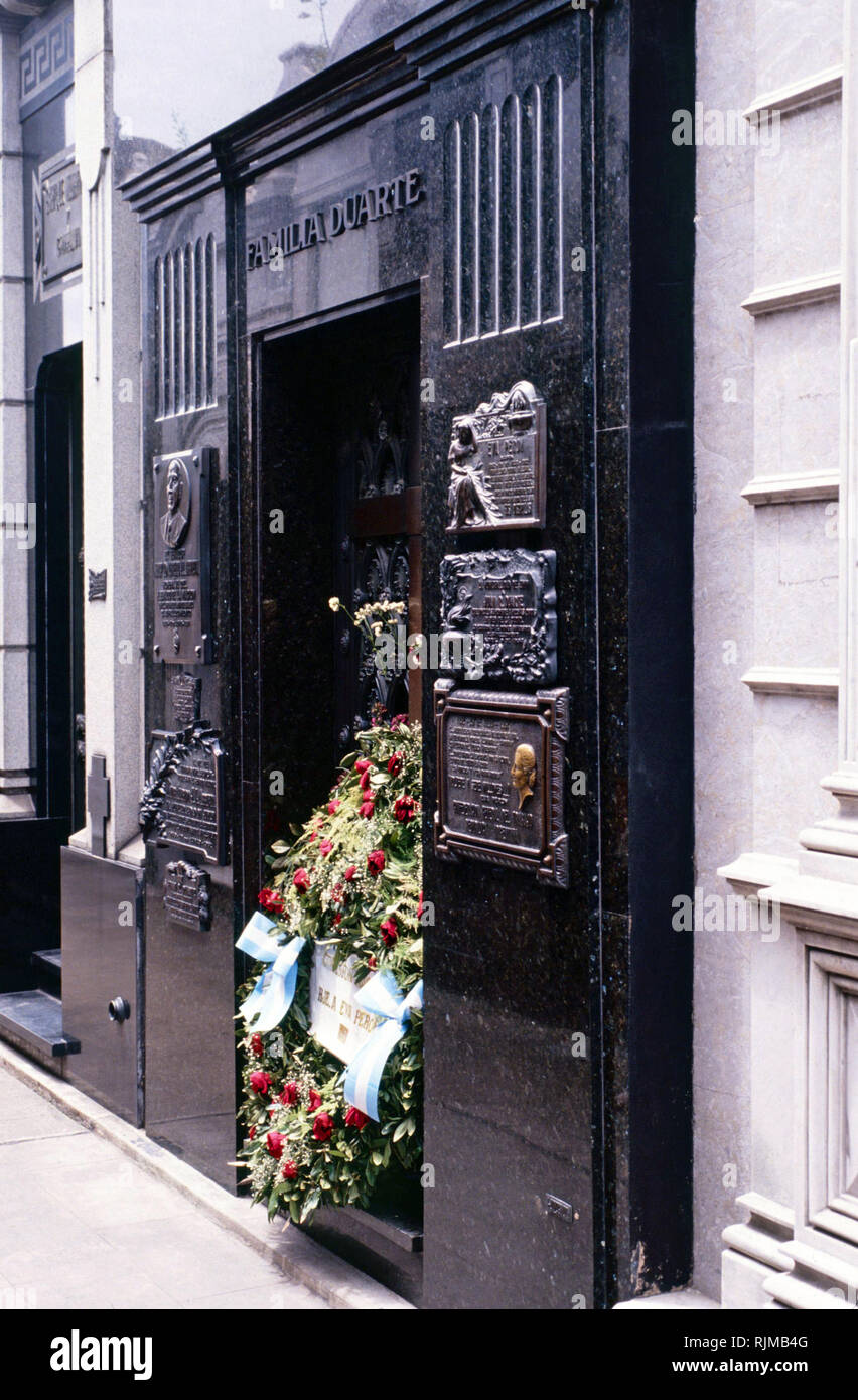 The Duarte family vault for Eva Peron,La Recoleta cemetery,Buenos Aires ...