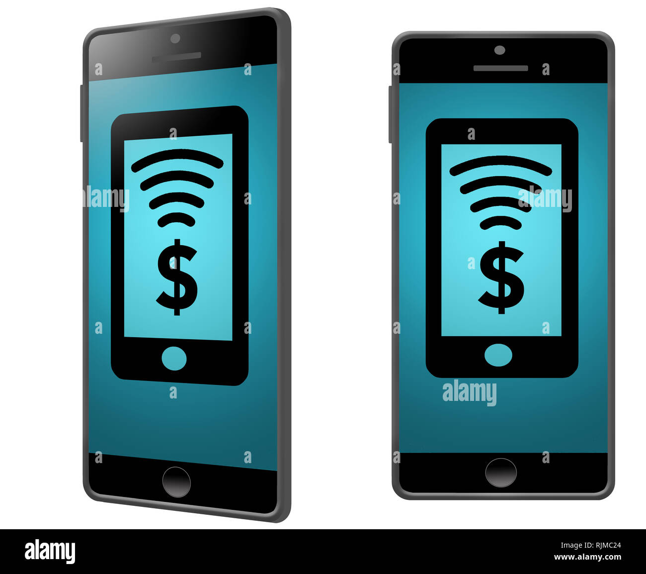 GRAPHIC RESOURCE-Generic, mock cell phones have an image of a dollar ...