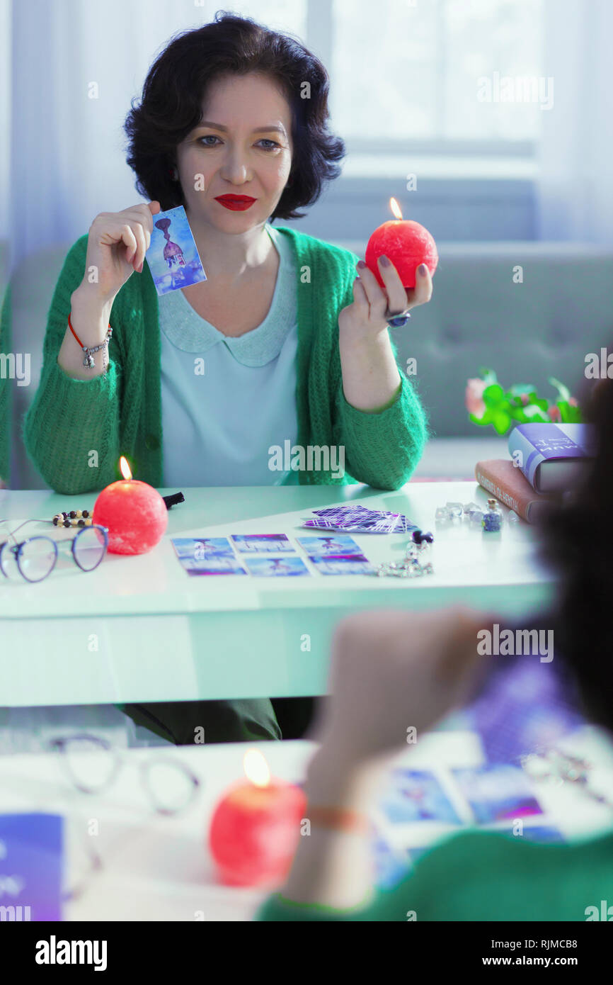 Reflection of a skilled powerful fortune teller Stock Photo - Alamy