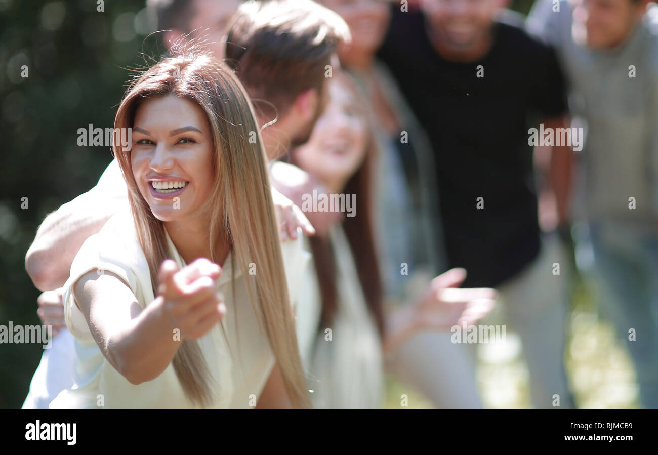 modern girl pointing at you Stock Photo - Alamy
