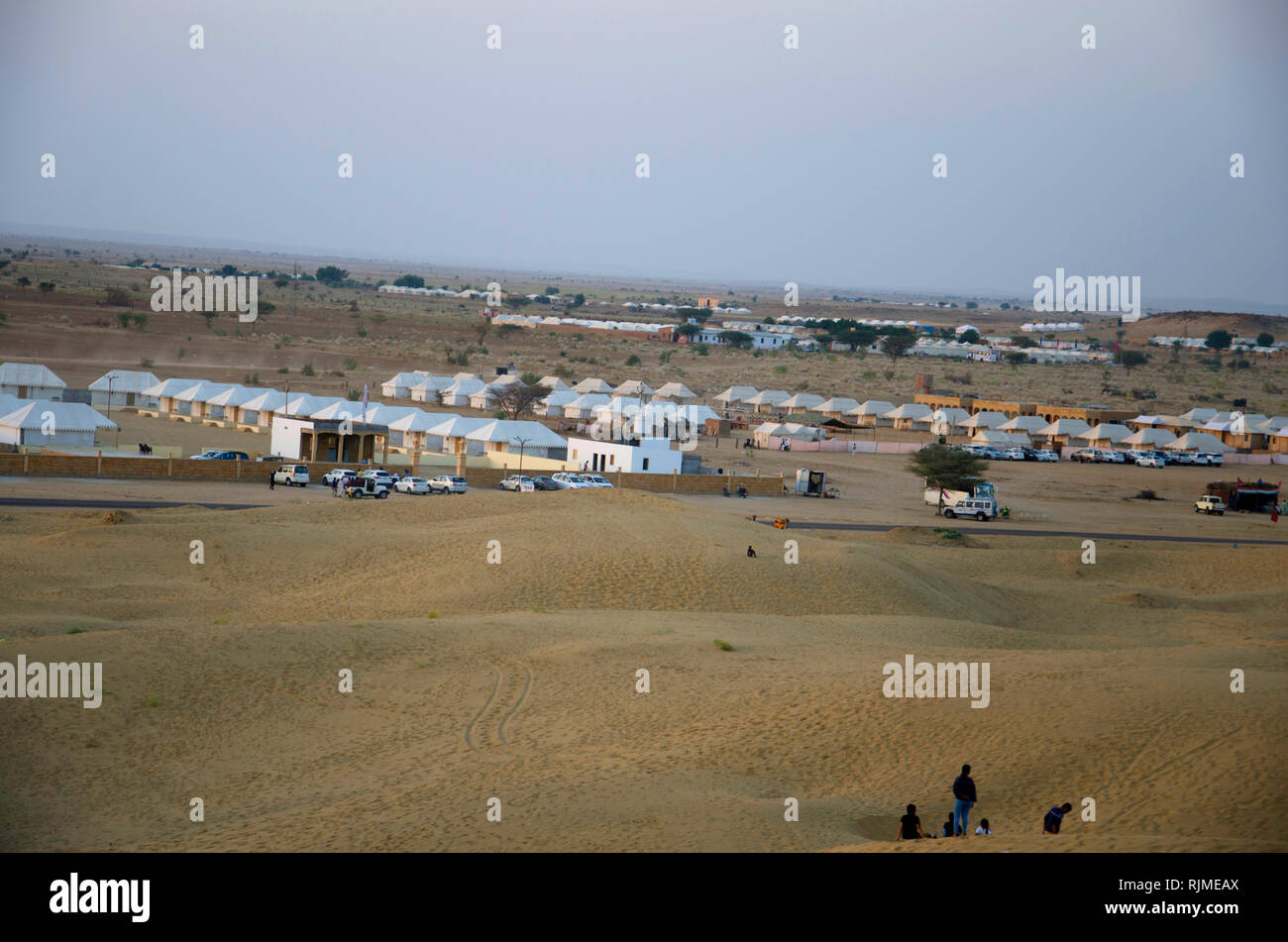 JAISALMER, RAJASTHAN, INDIA, November 2018, Tourist at residential ...