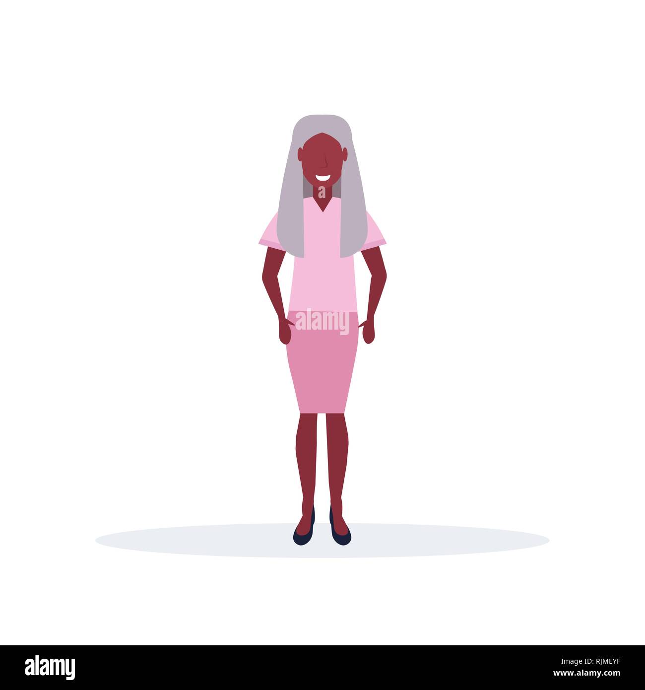 Black african woman isolated mature Stock Vector Images - Alamy