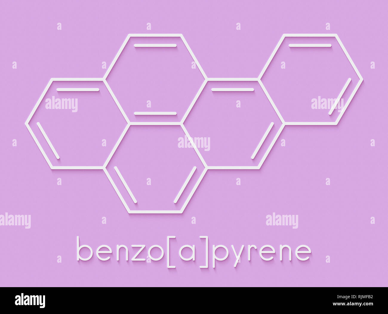 Benzo[a]pyrene (BaP) polycyclic aromatic hydrocarbon molecule. Skeletal ...