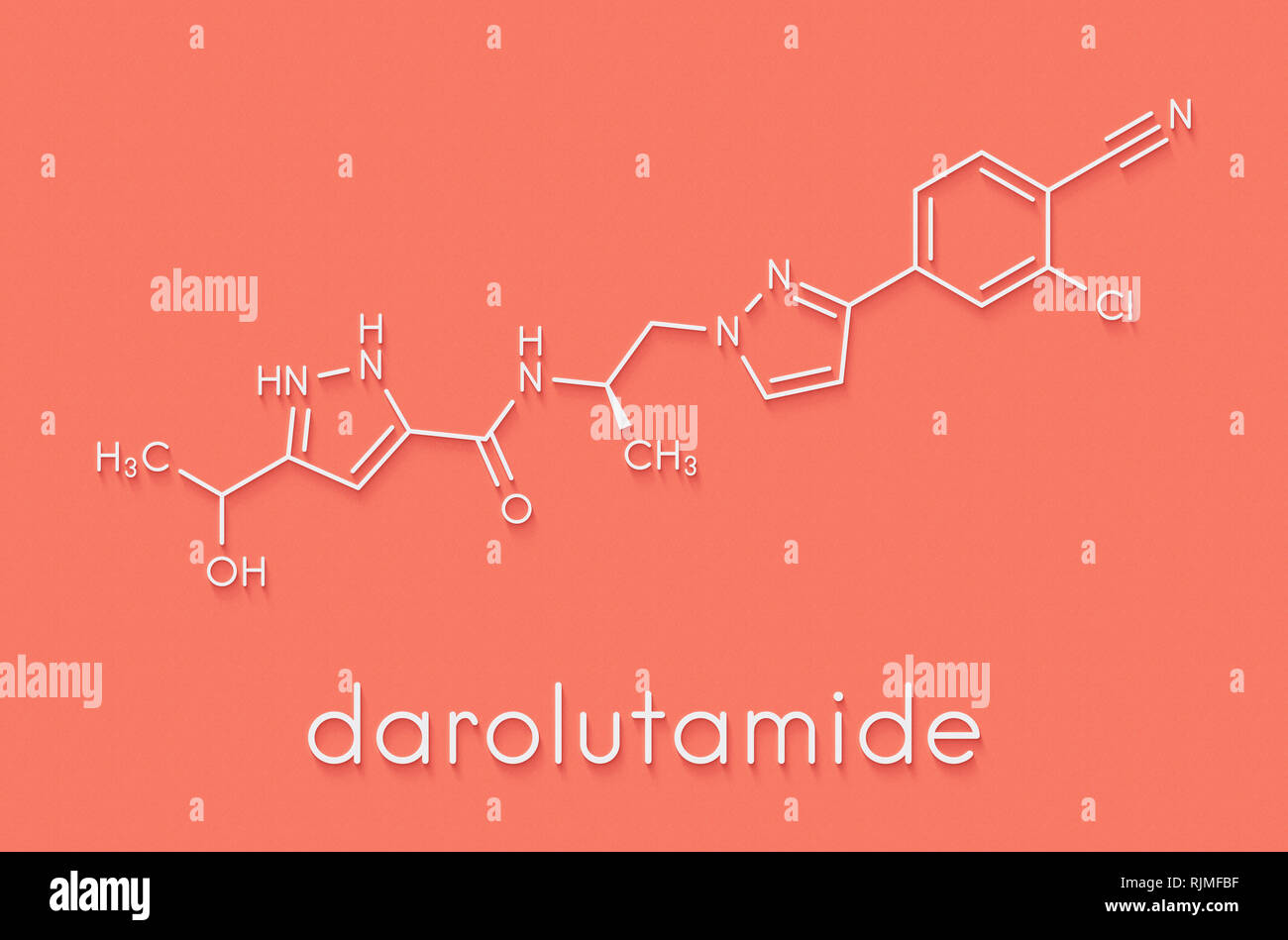 Darolutamide prostate cancer drug molecule. Skeletal formula Stock ...