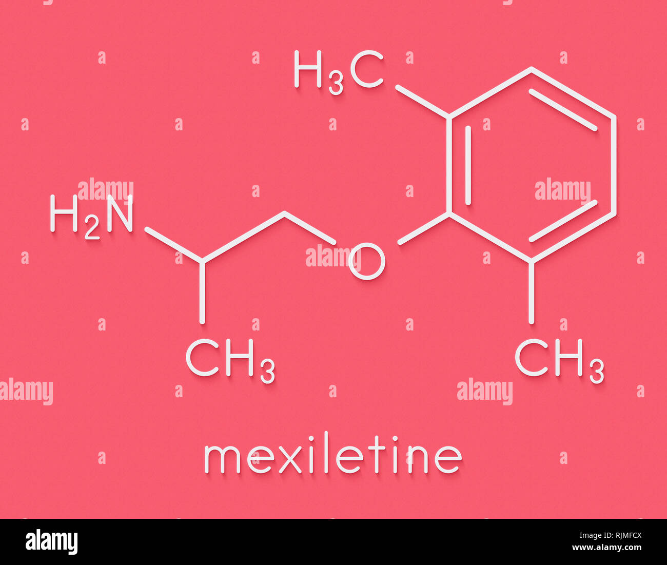 Mexiletine drug molecule. Skeletal formula Stock Photo - Alamy