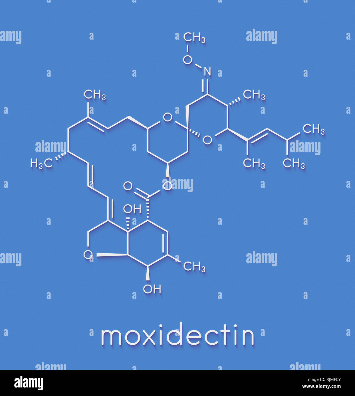 Moxidectin anthelmintic drug molecule. Skeletal formula Stock Photo - Alamy