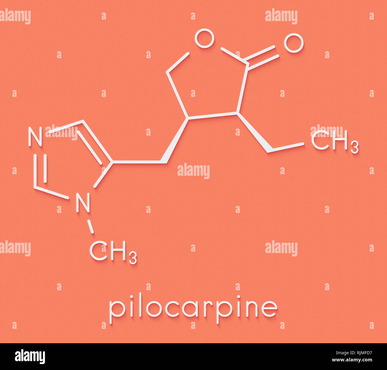 Pilocarpine drug molecule. Skeletal formula Stock Photo - Alamy