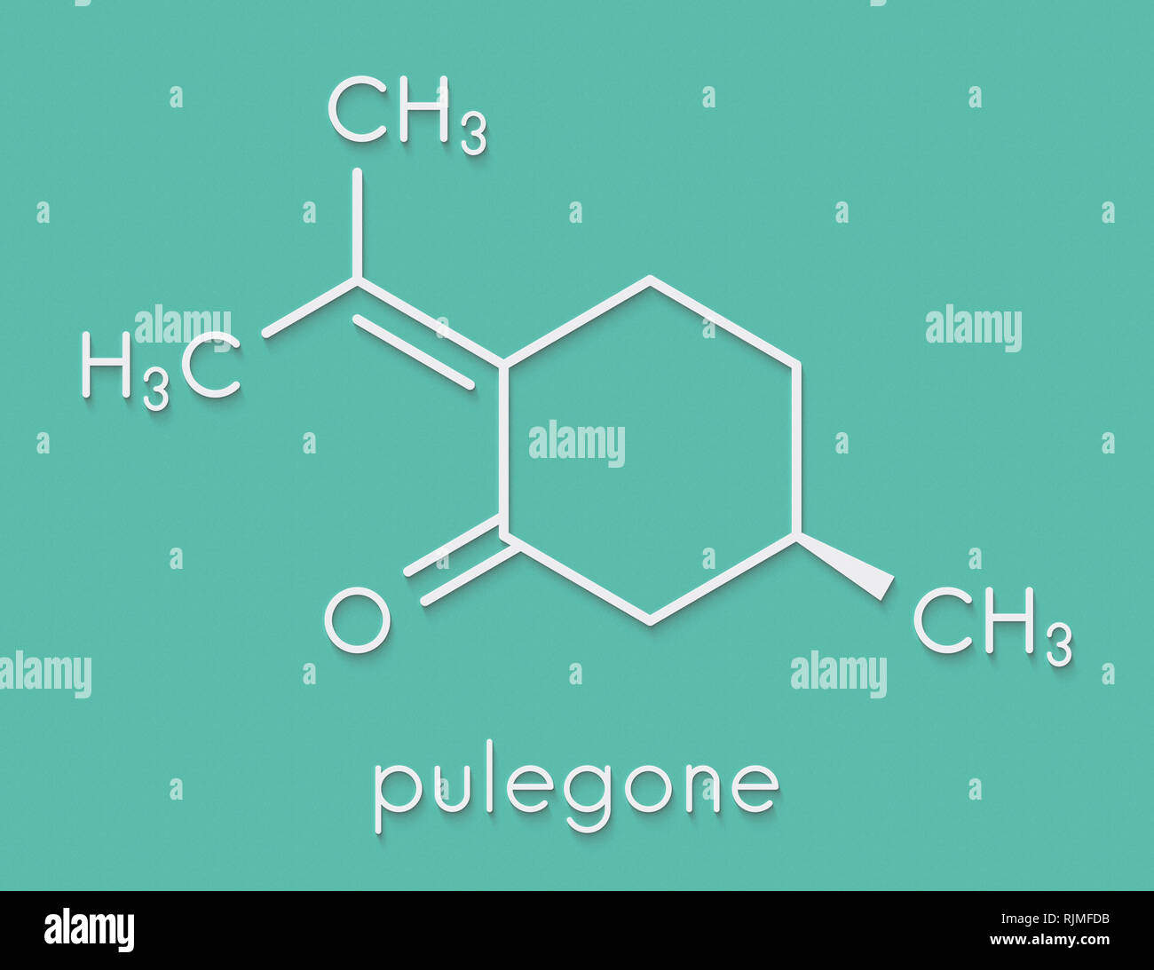 Pulegone molecule. Skeletal formula Stock Photo - Alamy